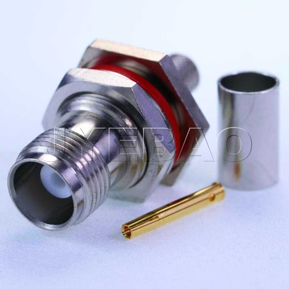 TNC jack crimp bulkhead, IP67 mated, for JBY240,LMR240; 5Ghz VSWR1.25 ...