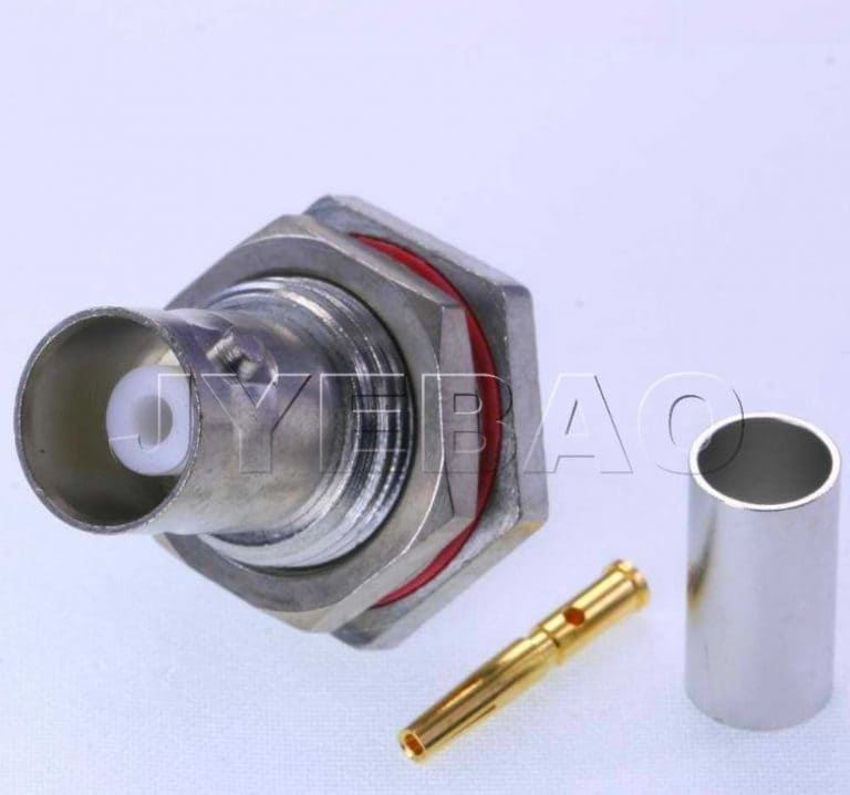 JyeBao BNC(F) crimp bulkhead for RG58,LMR195 | RFShop Australia