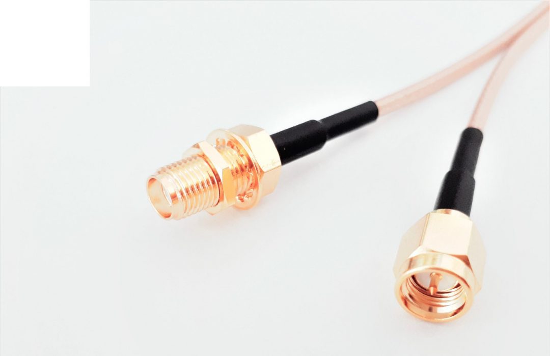 SMA(M) to SMA(F) Bulkhead Cable Using RG316 Coaxial Cable 1m | RFShop Australia